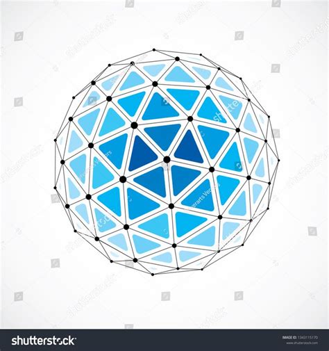 Abstract Technology Shape With Connected Lines And Dots