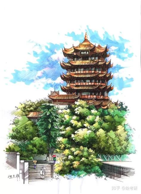 建筑马克笔手绘色彩表达 知乎