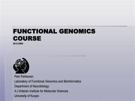 PPT FUNCTIONAL GENOMICS COURSE 26 5 2006 PowerPoint Presentation Free Download ID 3325116