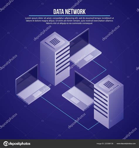 Data Network Computers Database Base Information Vector Illustration