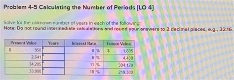 [solved] problem 4 5 calculating the number of periods [lo