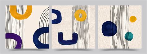 벡터 그림입니다 추상적인 현대미학 배경 소셜 미디어 템플릿 웹 배너디자인 색 수채화 페인트 손으로 그린 요소와 기하학적 모양 패턴 배경 패턴에 대한 스톡 벡터 아트 및 기타