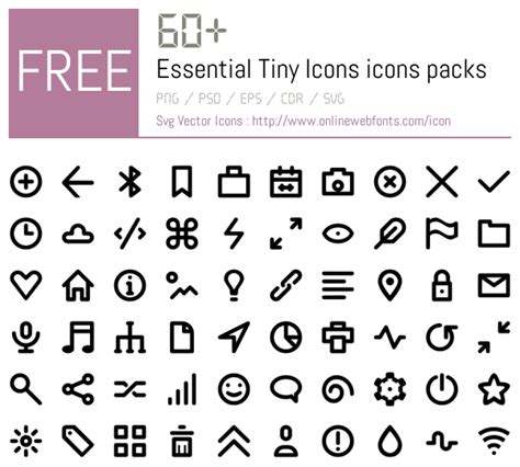 60 Essential Tiny Icons Icons Packs Free Downloads Onlinewebfonts Com