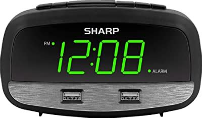 Amazon Com SHARP Digital Alarm Clock Black Case With Red LEDs Ascending Alarm Grows