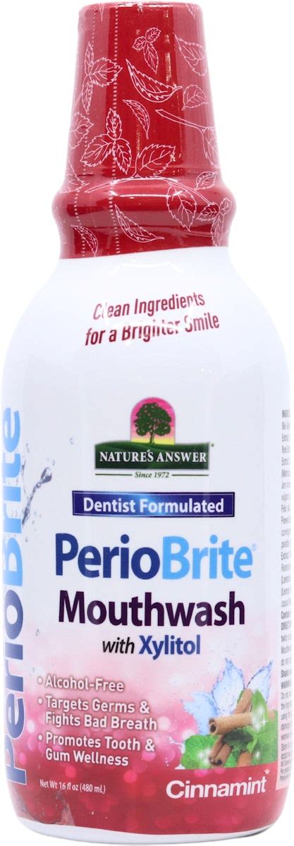 Natures Answer Periobrite Mouthwash Cinnamint Medino