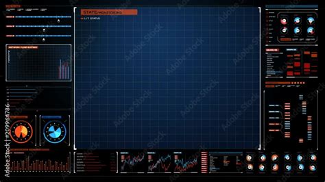Digital Futuristic Display Interface Technology Graph Computer
