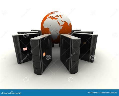 Globe And Servers Stock Illustration Illustration Of Business 4832789