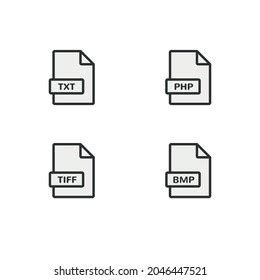 File Format Icon Set White Background Stock Vector Royalty Free Shutterstock