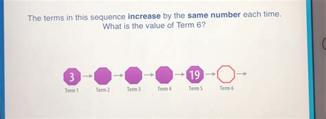 Solved The Terms In This Sequence Increase By The Same Number Each