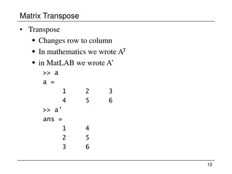 Ppt Matlab Lesson 2 Matrix Computation Powerpoint Presentation