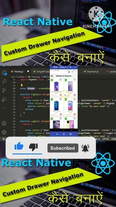 React Native Custom Drawer Navigation Shorts Reactnative Reactnativetutorial Drawer Youtube