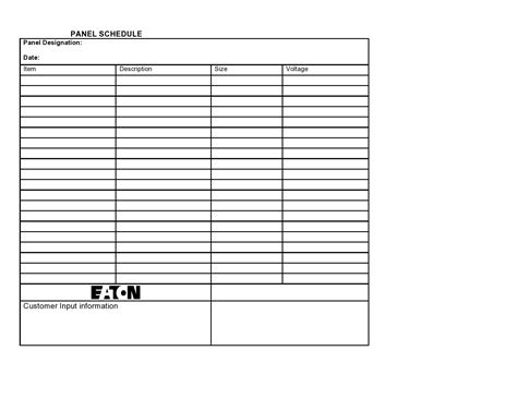 42 Fillable Panel Schedule Templates Excel And Word Templatelab