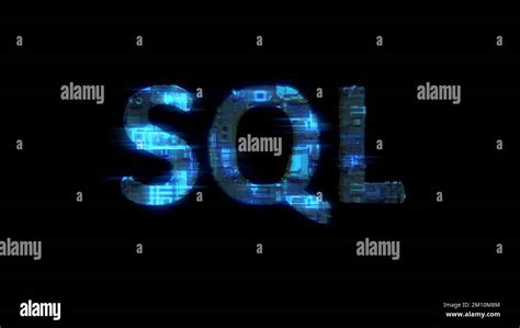 cybernetic electrical light shining text sql in glitch style isolated object 3d rendering