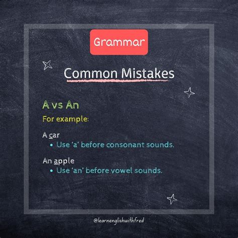 Note The Difference When Using A And An A Is An Indefinite Article Used Before A