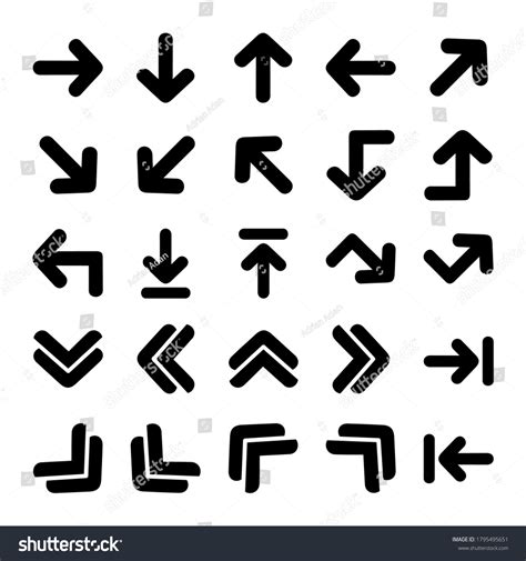 Simple Set Arrow Vector Solid Icons Stock Vector Royalty Free 1795495651 Shutterstock