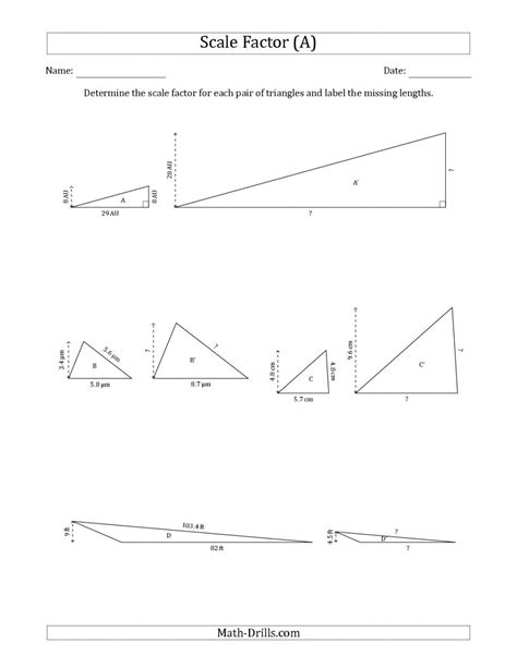 Geometry Scale Factor Worksheet Printable Pdf Template