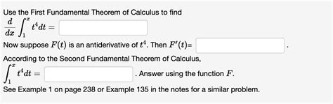 Solved Use The First Fundamental Theorem Of Calculus To Find