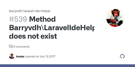 Method Barryvdhlaravelidehelperconsolegeneratorcommandhandle Does Not Exist · Issue 539