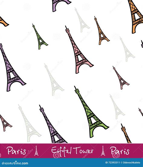 Eiffel Tower Pattern Stock Vector Illustration Of Isolated