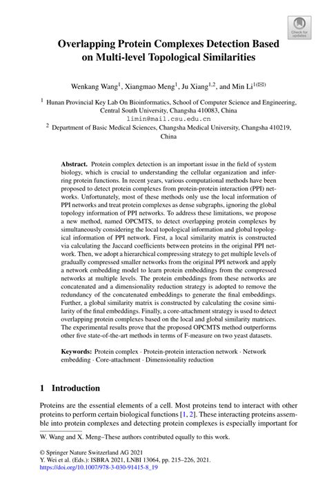 Pdf Overlapping Protein Complexes Detection Based On Multi Level