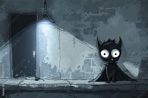 Cartoon Cute Doodles Of A Character Sneaking Around In The Shadows