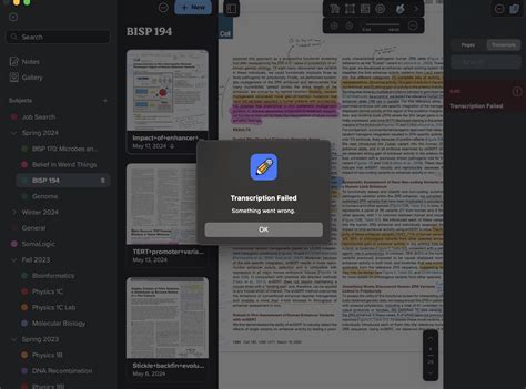 transcription failed error r notabilityapp