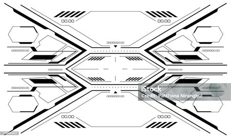 Hud 공상 과학 인터페이스 화면 보기 흰색 디자인 가상 현실 미래 기술 창조적 인 디스플레이 벡터에 검은 기하학 0명에 대한 스톡 벡터 아트 및 기타 이미지 Istock
