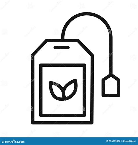 Tea Bag Icon Black And White Vector Sign Stock Illustration Illustration Of Symbol Line