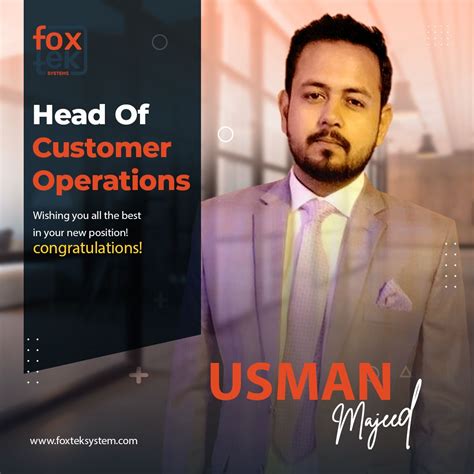 foxtek systems pvt ltd on linkedin newposition promotion headofcustomeroperations