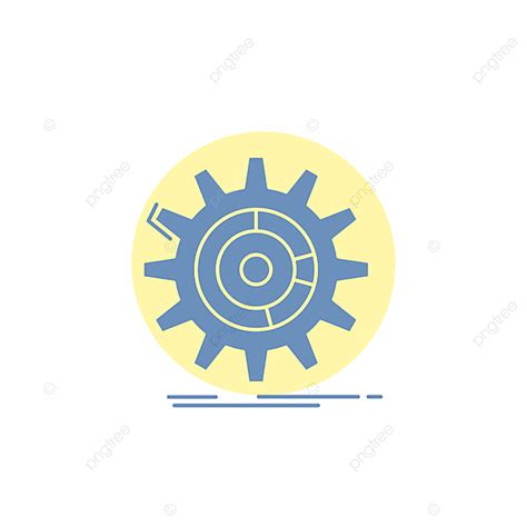 Setting Data Management Process Progress Glyph Icon Arrow Background
