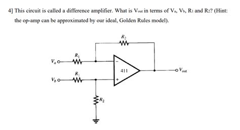 Solved This Circuit Is Called A Difference Amplifier Chegg Com