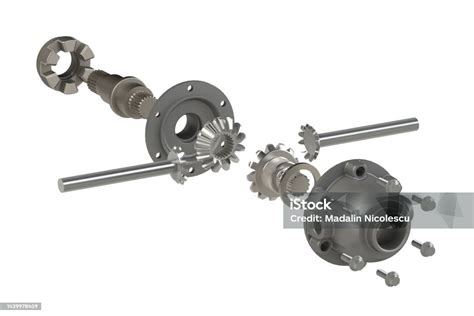 자동차 차동 기어 박스 분해 보기 흰색 배경에 격리된 3d 렌더링 0명에 대한 스톡 사진 및 기타 이미지 0명 3차원 형태 기어 기계 부분 Istock