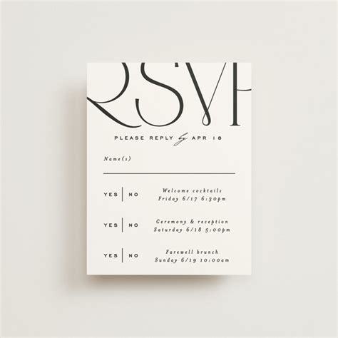 Numerical Multi Event Rsvp Cards By Owl And Toad Minted