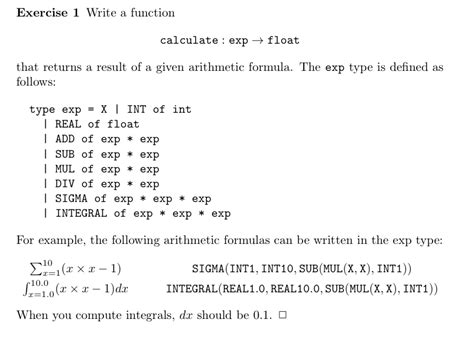 Exercise 1 Write A Function Calculate Exp → Float