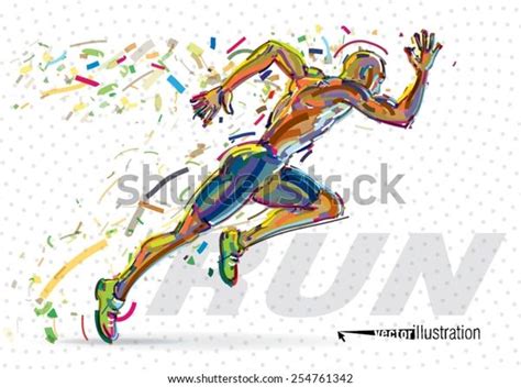 Бегущий человек Векторные работы в стиле стоковая векторная графика без лицензионных платежей