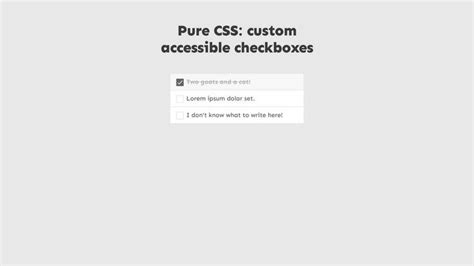 Pure Css Custom Accessible Checkboxes Css Preprocessor Custom Css