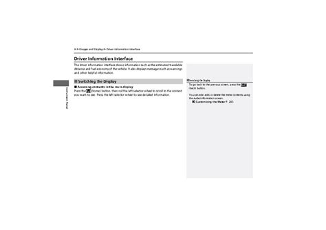 Honda 4d Driver Information Interface Instrument Panel Driver Information Interface The Driver Honda 4d Driver Information Interface Instrument Panel Driver Information Interface The Driver