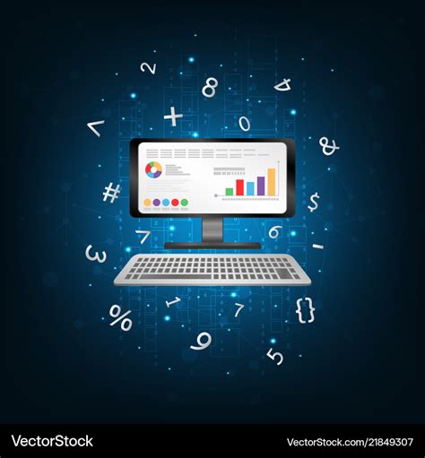 Computer Can Calculate A Lot Of Data Royalty Free Vector