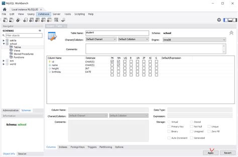 Mysql Workbench 기본구성 및 테이블작성