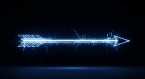 Electric Arrow Striking Through The Dark Night Sky With Energy Trails