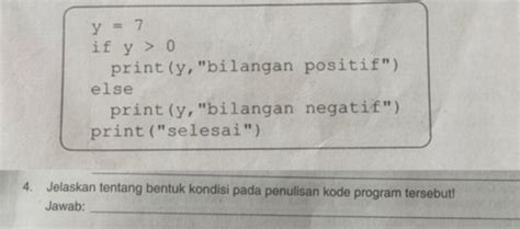 y 7if } textrm{y} print y bilangan positif else print y b