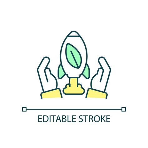 Launch Eco Friendly Startup RGB Color Icon Start Green Business Sustainable Marketing Strategy