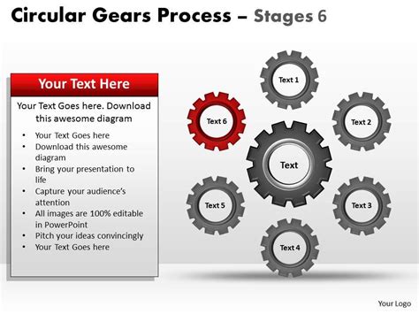 Circular Gears Flowchart Process Diagram Stages PowerPoint Presentation Images