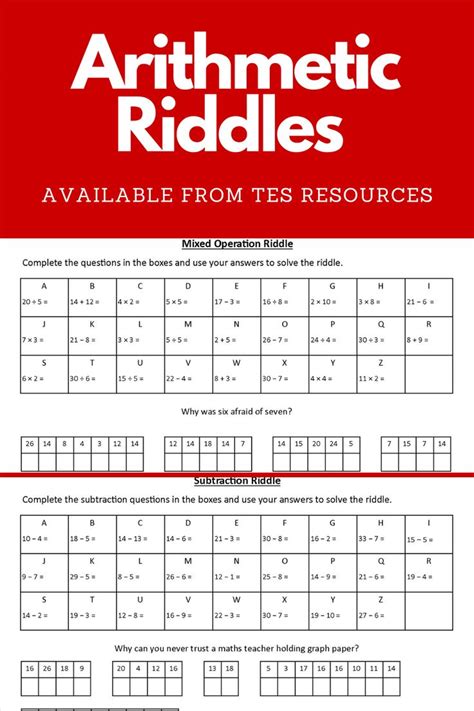 Maths Riddles Available Now On Tes Resources Math Riddles Secondary