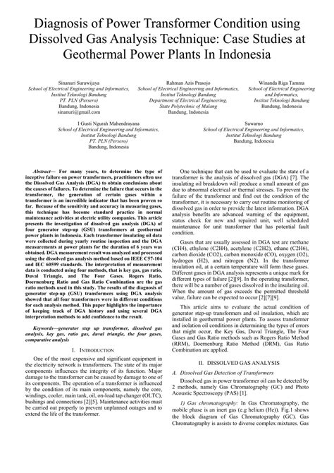 Pdf Diagnosis Of Power Transformer Condition Using Dissolved Gas Analysis Technique Case