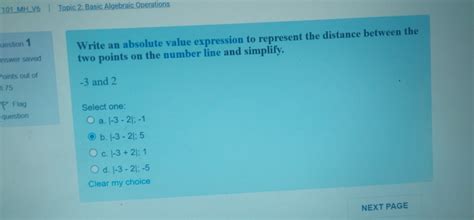Solved Topic 2 Basic Algebraic Operationsuestion 1nswer