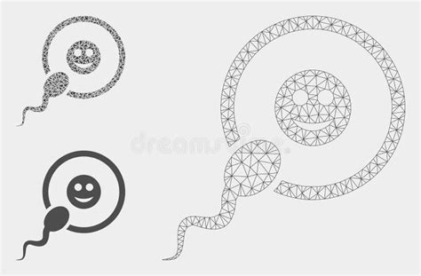 Happy Insemination Vector Mesh Network Model And Triangle Mosaic Icon Stock Vector