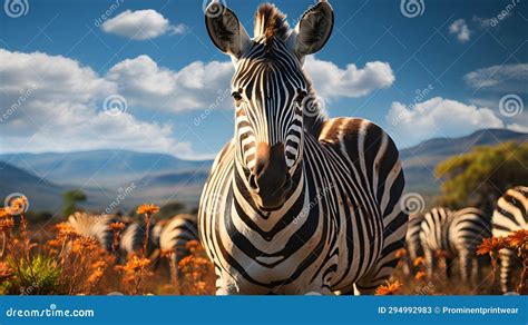 Wildlife Safari Landscape African Panorama Long Stock Illustration