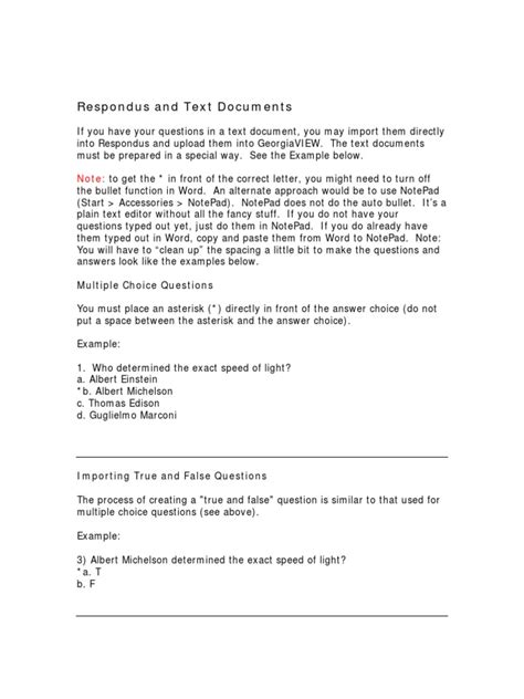 Respondus And Text Documents Multiple Choice Questions Pdf