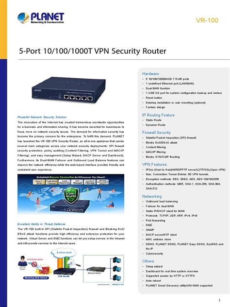 5 Port 10 100 1000t Vpn Security Router Hardware Download Free Pdf